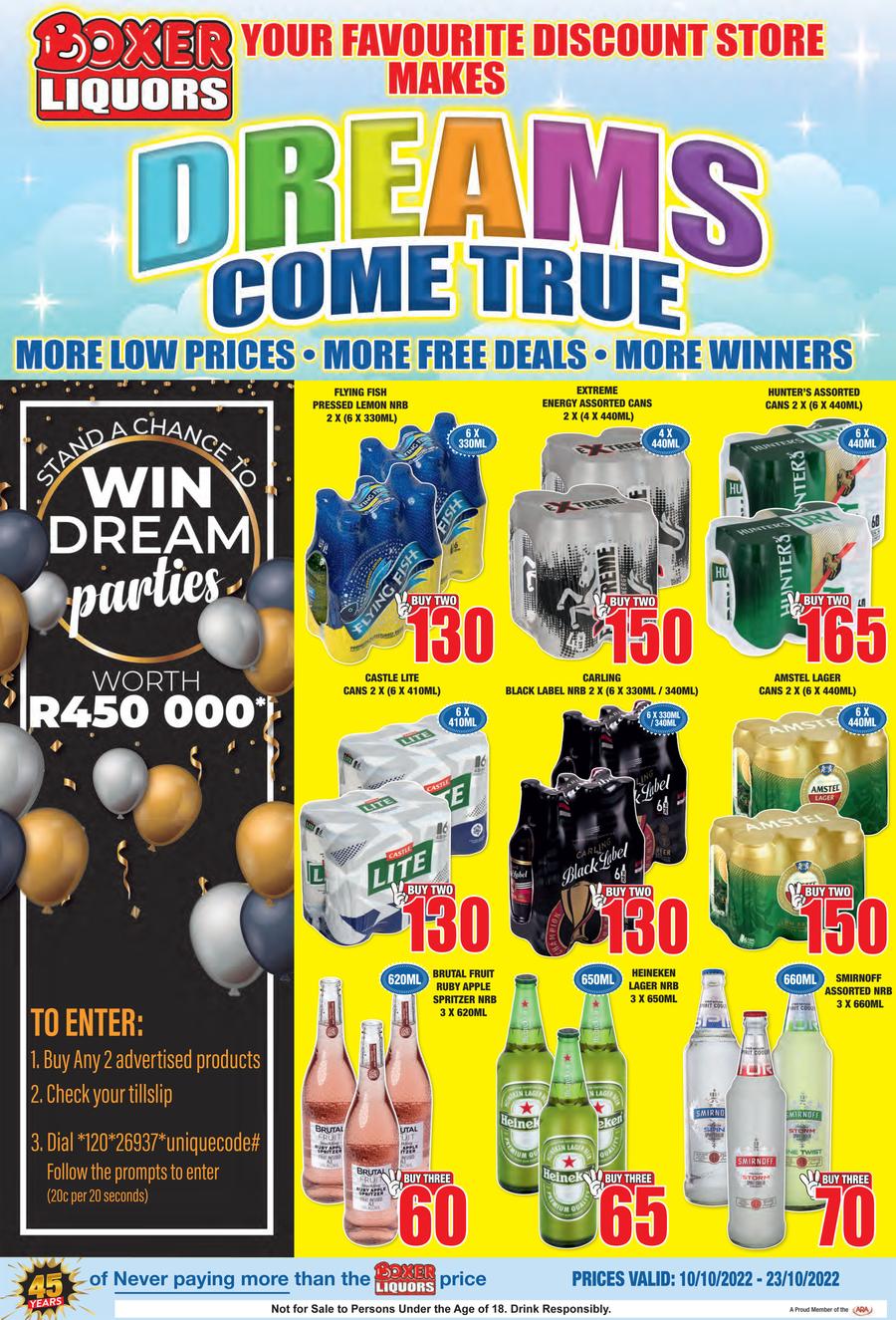 Boxer Liquor KwaZulu-Natal : Dreams Come True (10 October - 23 October ...
