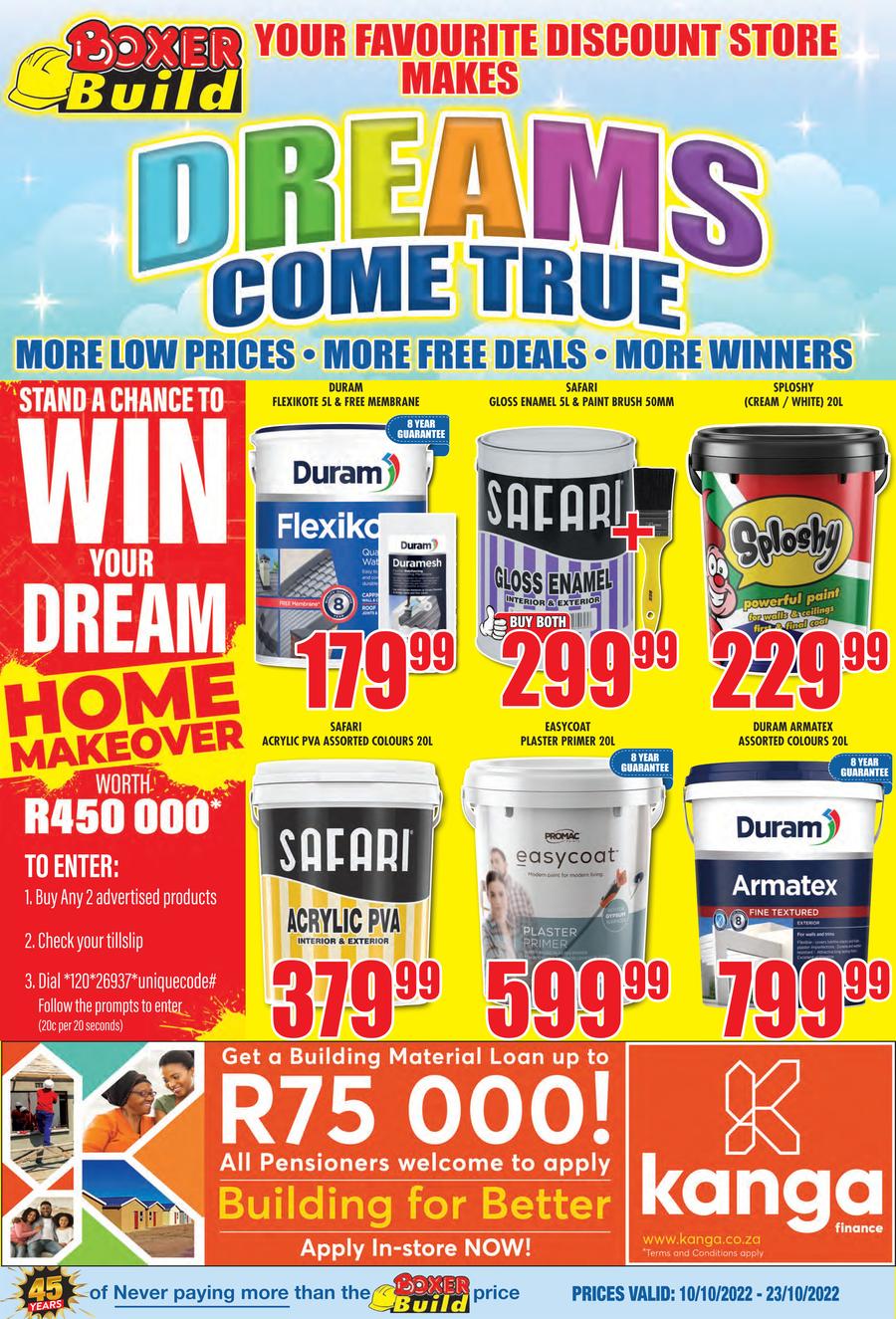 Boxer Build KwaZulu-Natal : Dreams Come True (10 October - 23 October ...