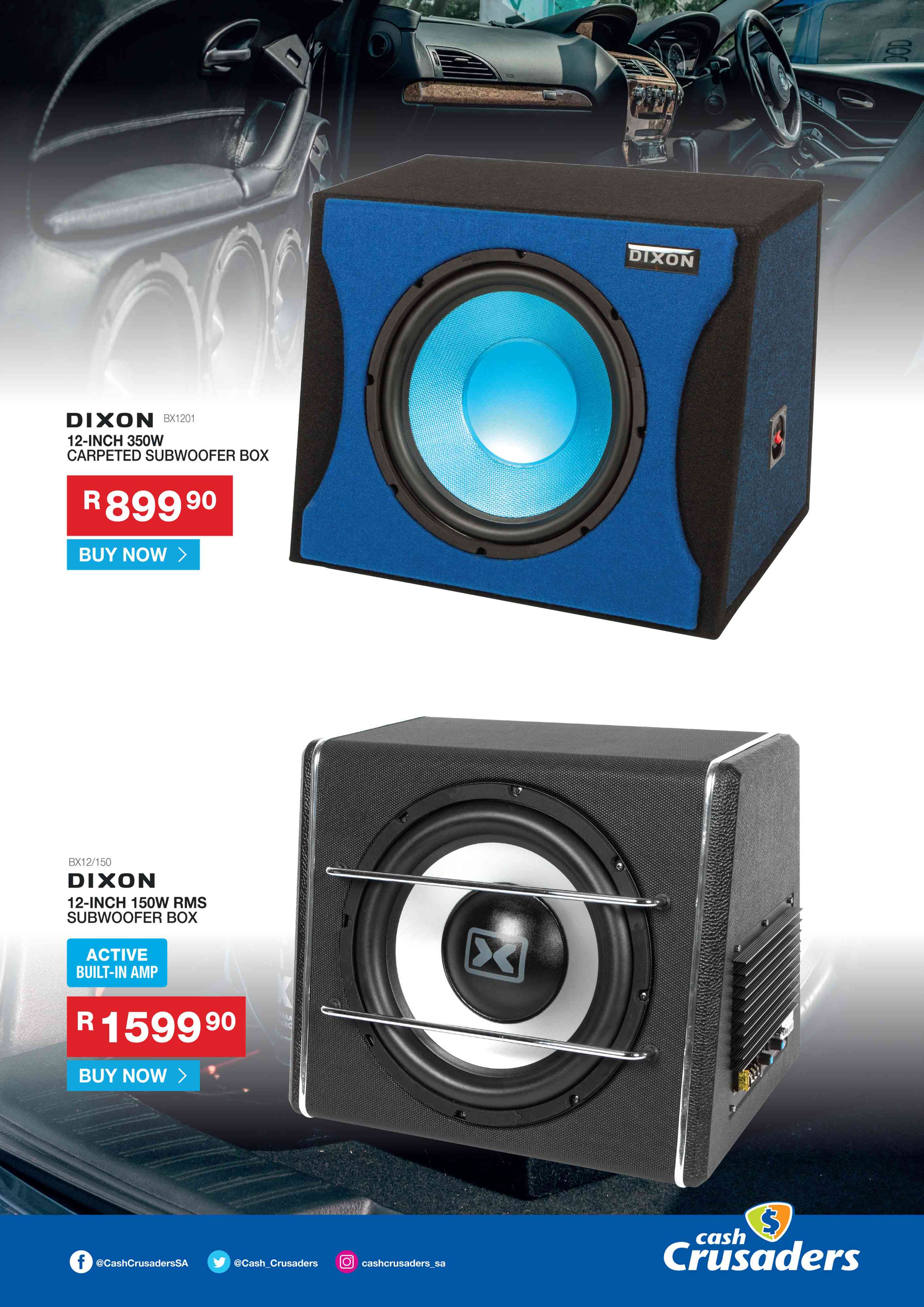 Special Dixon 12" 150W RMS Subwoofer Box BX12/150 — www.guzzle.co.za