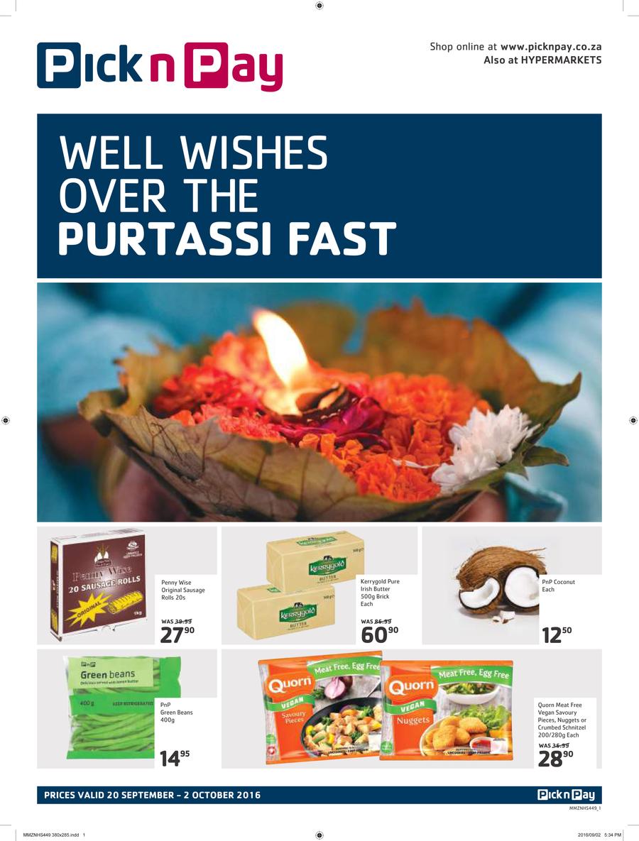Pick n Pay KZN : Well Wishes Over The Purtassi Fast (20 Sep - 02 Oct ...
