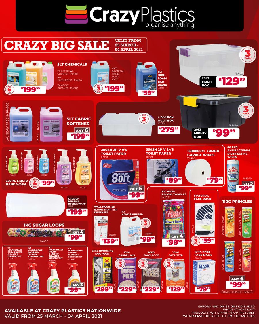 Crazy Plastics : Big Sale (25 March - 04 April 2021) — m.guzzle.co.za