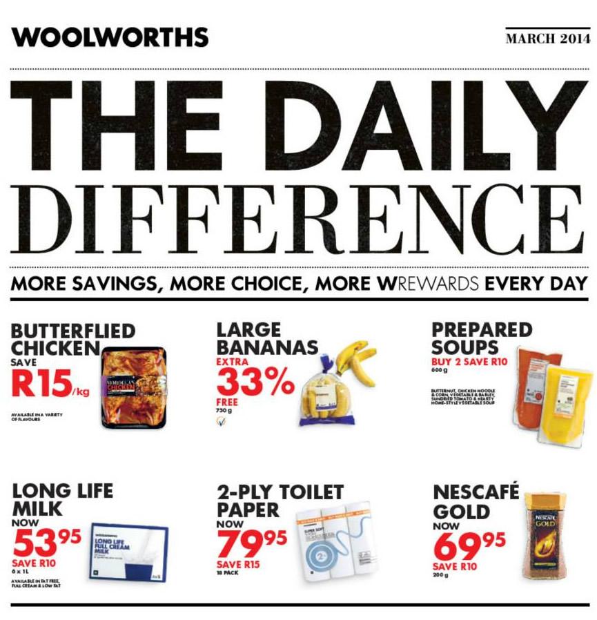 Woolworths: The Daily Difference ( 25 Mar - 06 Apr 2014 ) — m.guzzle.co.za