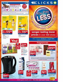 Clicks Month End Essentials (20 Mar - 15 Apr) — www.guzzle.co.za