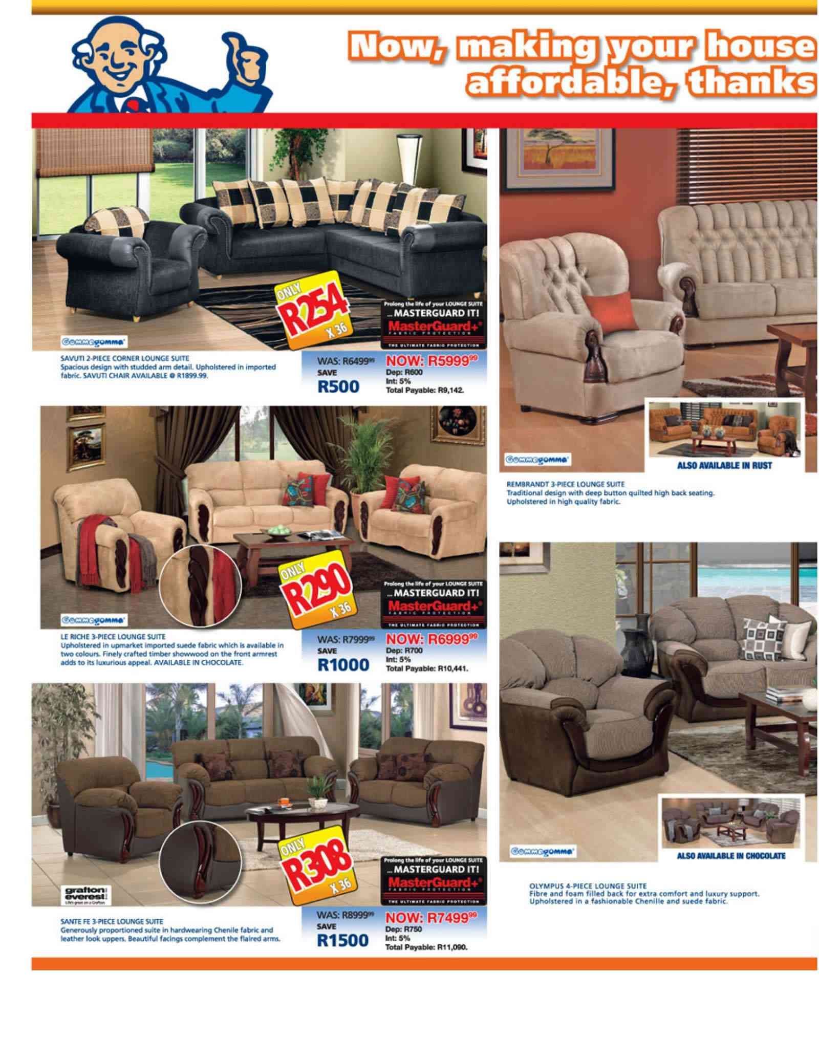 Special Gomma Gomma Le Riche 3-Piece Lounge Suite — www.guzzle.co.za