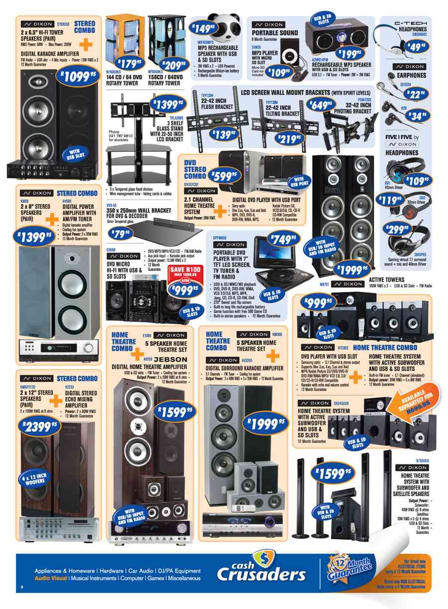 Special Dixon 5 Speaker Home Theater Set + Jebson Digital Home Theater ...