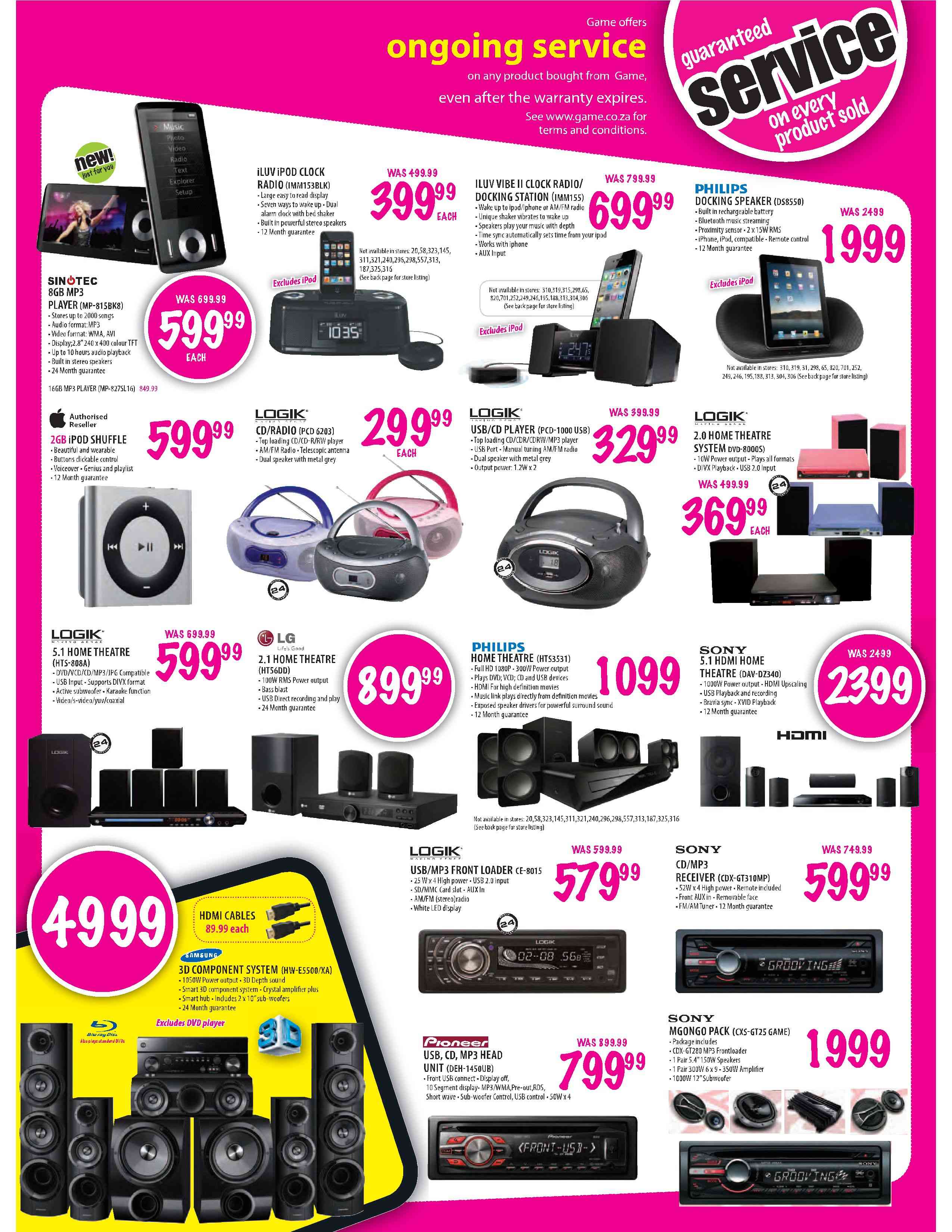 Special Sony Mgongo Pack (CX-GT25 Game) — www.guzzle.co.za