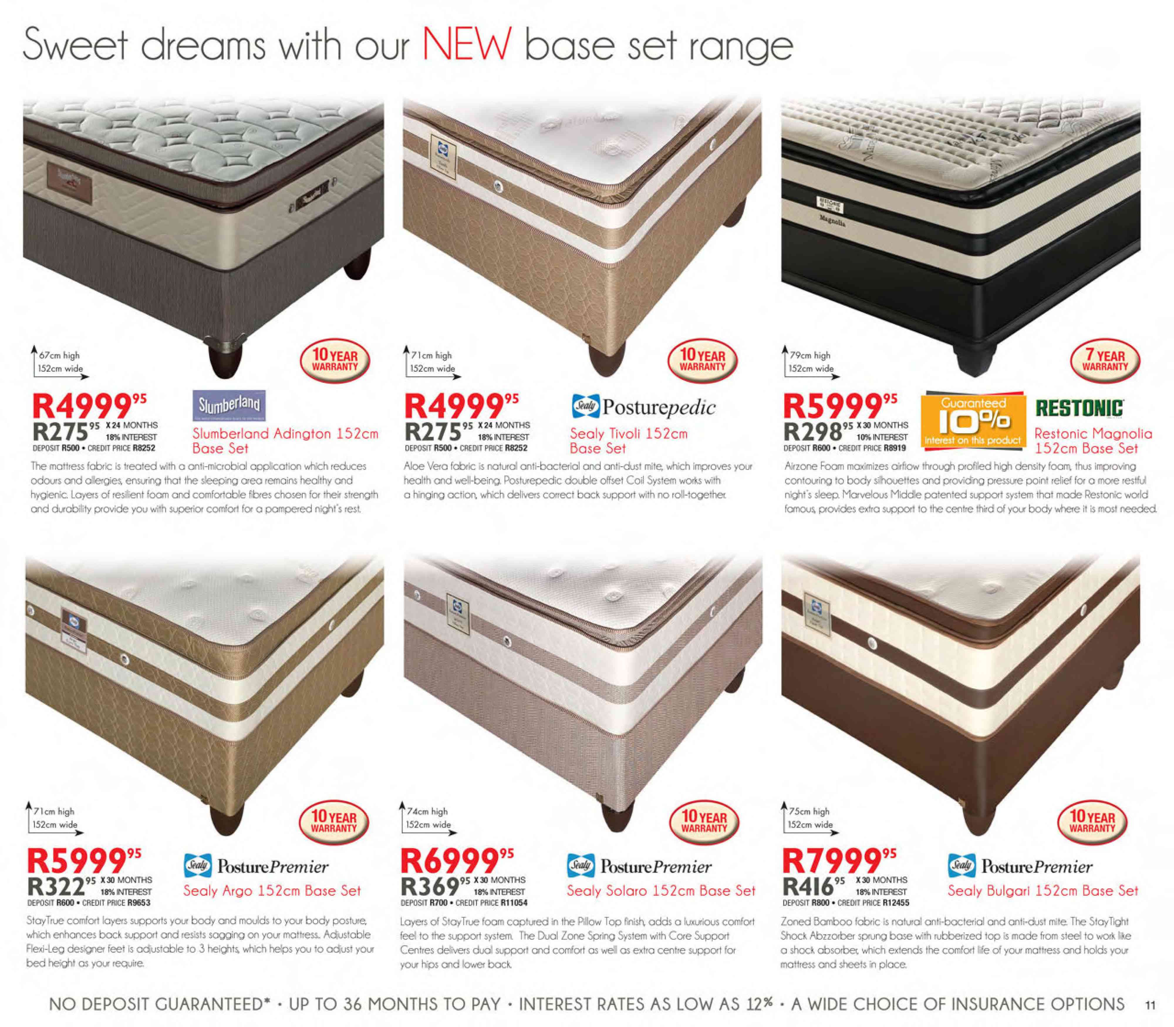 Special Restonic Magnolia 152cm Base Set — www.guzzle.co.za