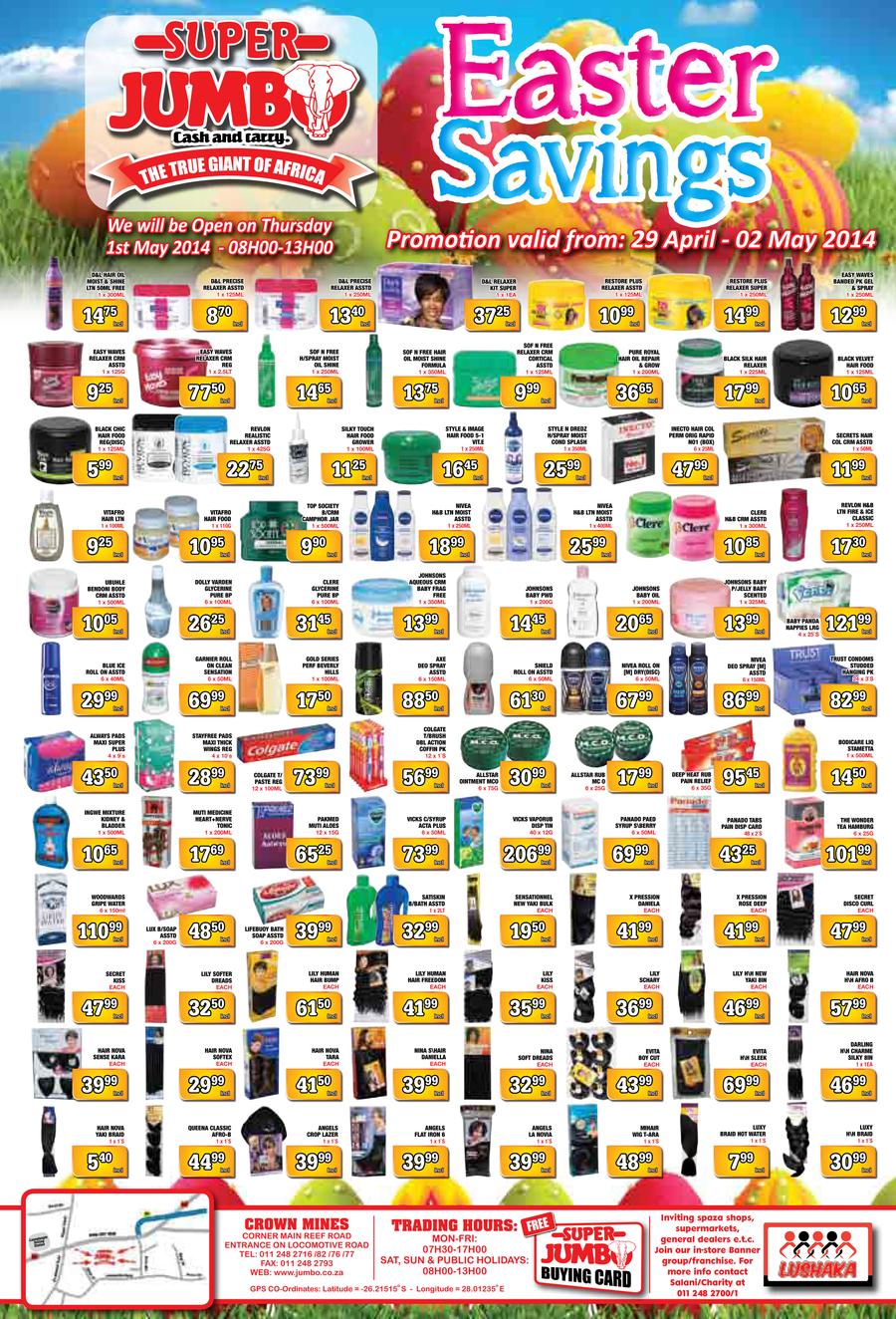Jumbo Cash & Carry Crown Mines : (29 Apr - 2 May 2014) — m.guzzle.co.za