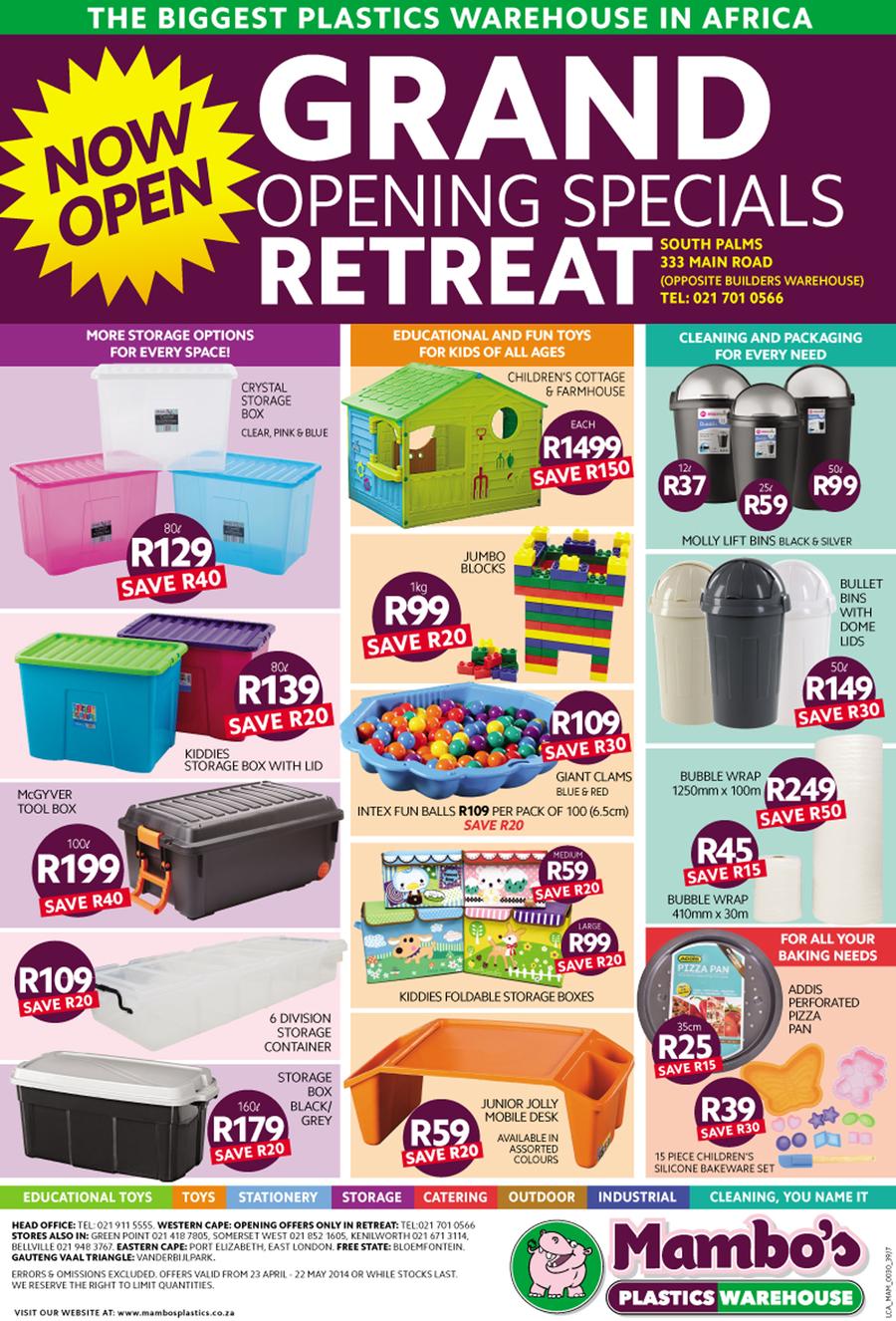 Mambo's Plastic Warehouse Retreat : (23 Apr - 22 May 2014) — m.guzzle.co.za