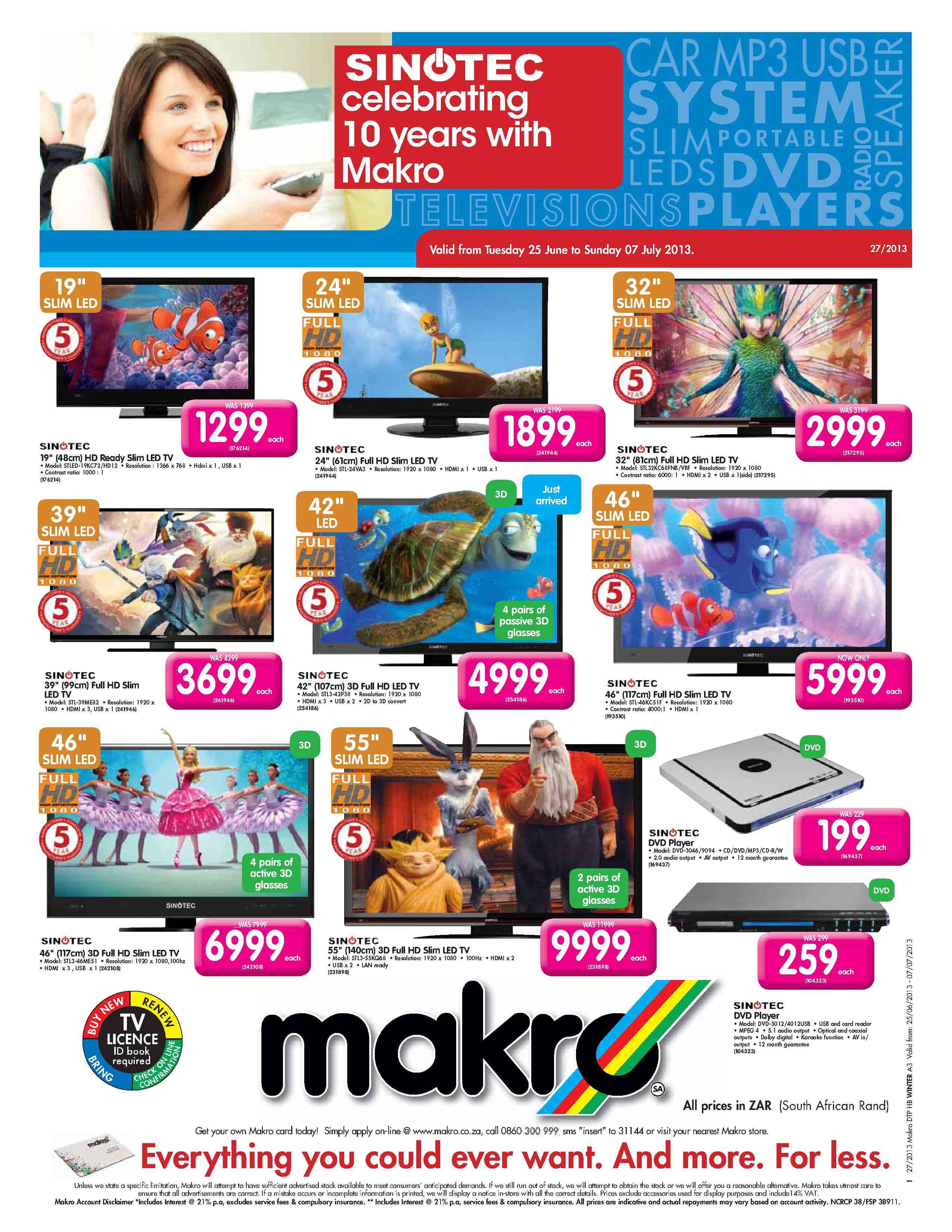 Special Sinotec 39"(99cm) Full HD Slim LED TV(STL-39ME82) — www.guzzle ...