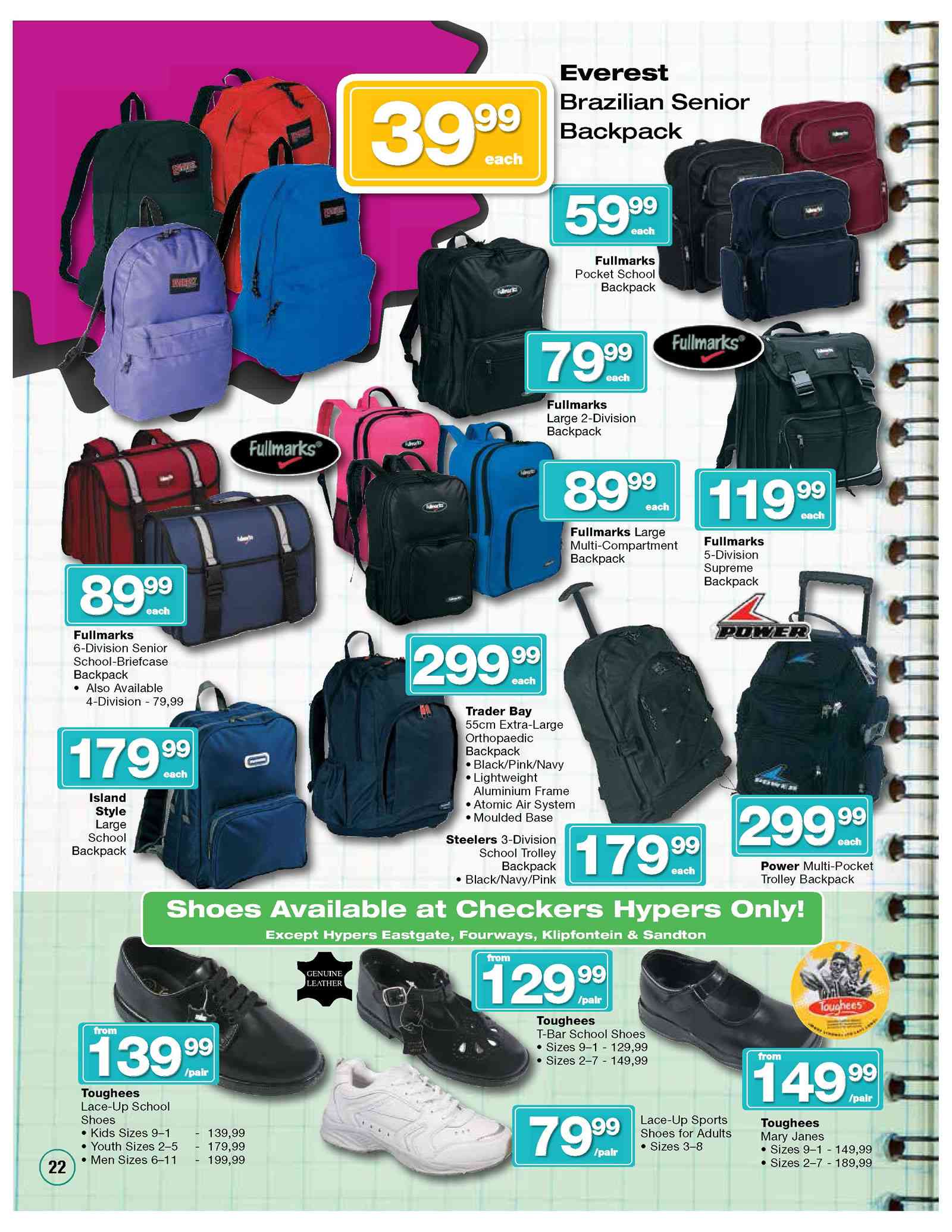 Special Full Marks 6-Division Senior School Briefcase Backpack-Each ...