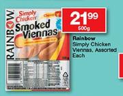 Special Rainbow Simply Chicken Viennas Assorted-500g Each — www.guzzle ...