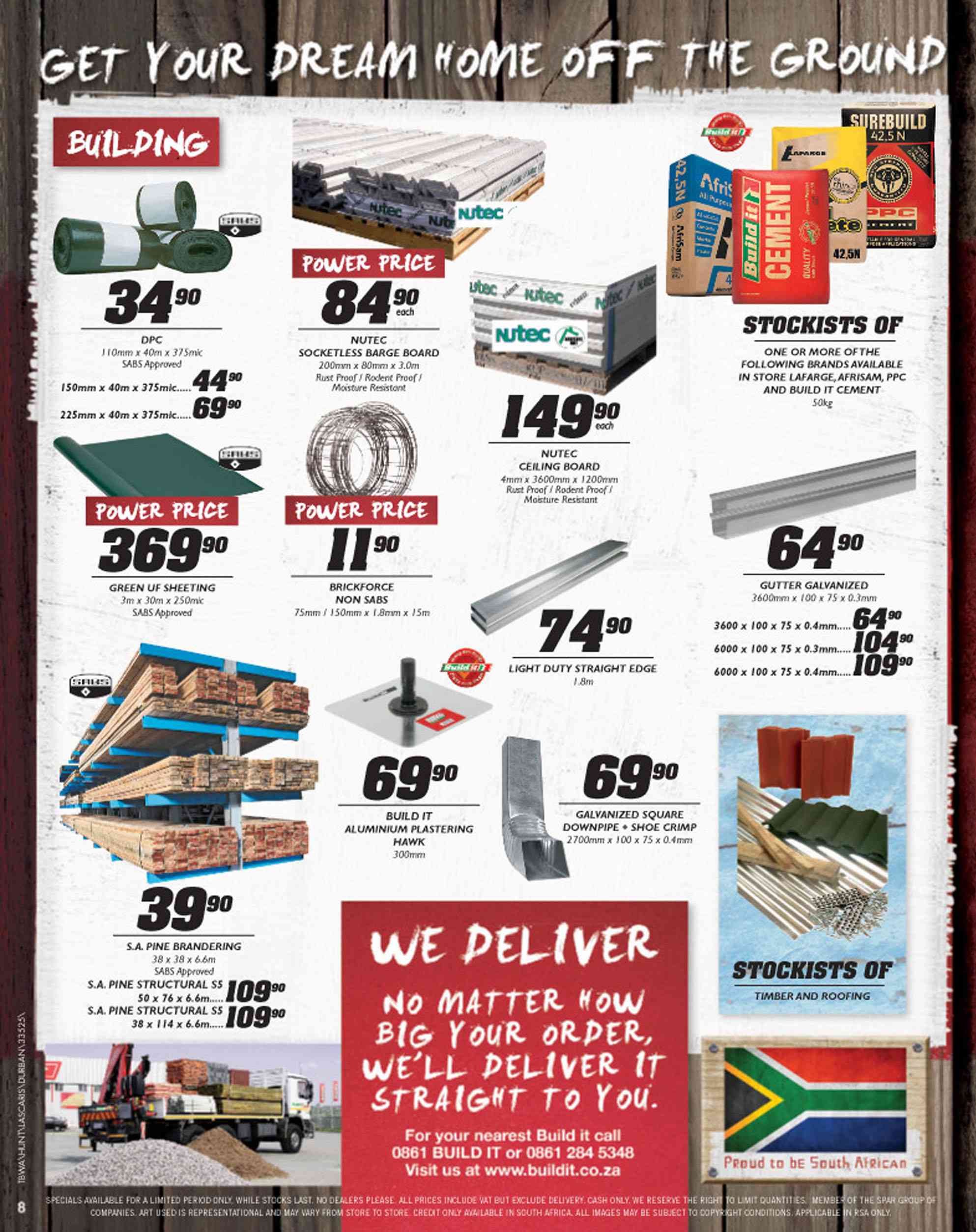 Special S.A. Pine Brandering 38x38x66m-Each — www.guzzle.co.za