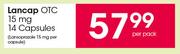 Special Lancap OTC 15mg-14 Capsules Per Pack — www.guzzle.co.za