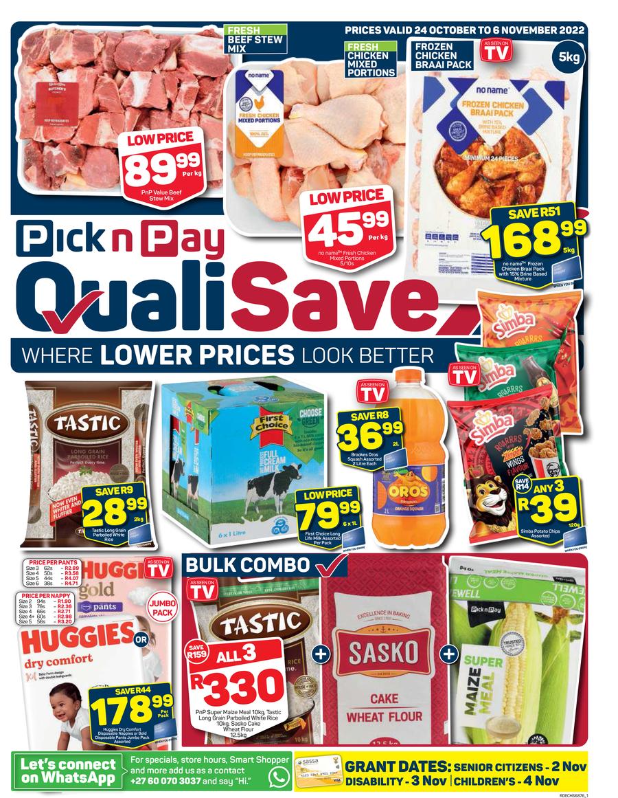 Pick n Pay QualiSave Eastern Cape : Month End (24 October - 06 November ...