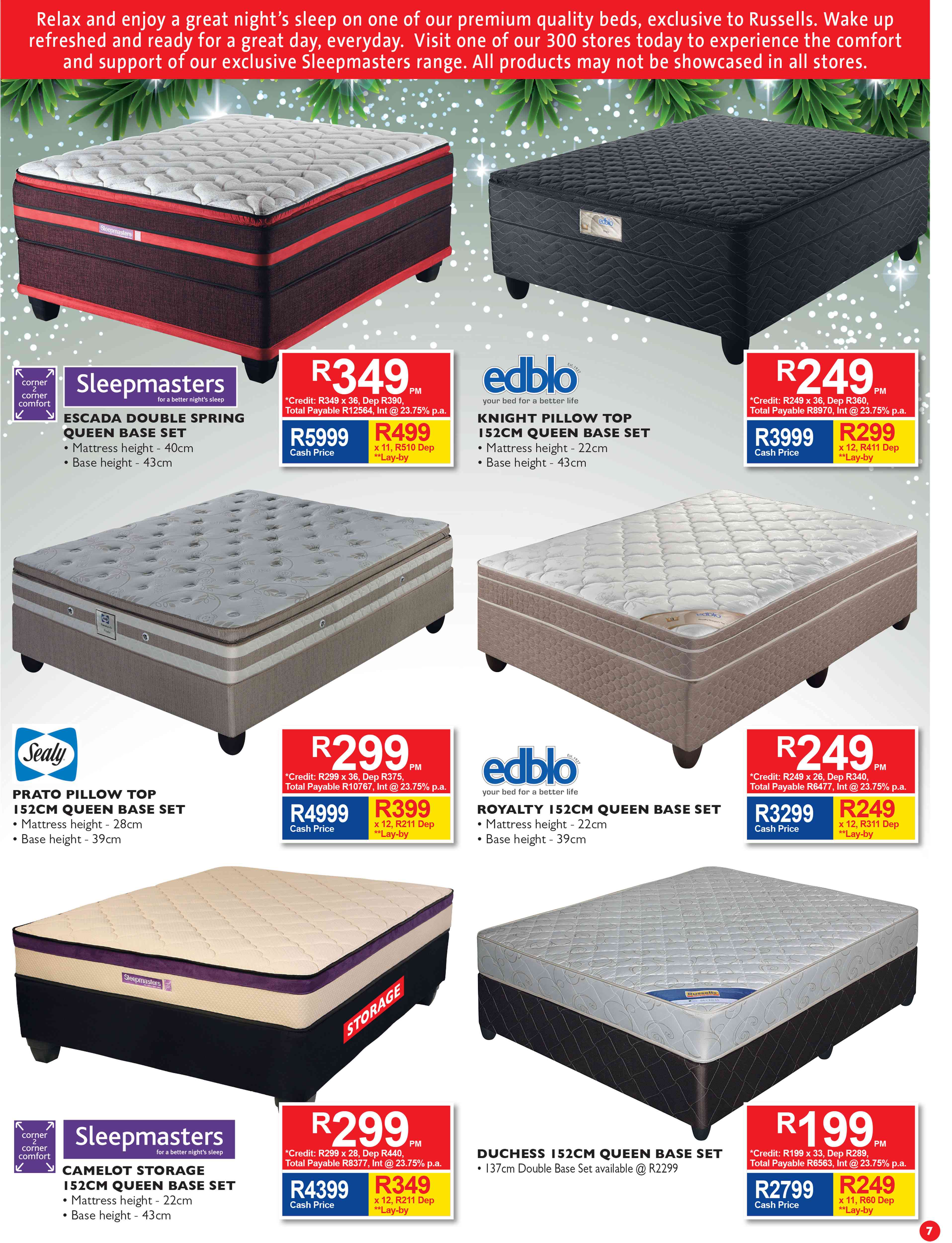 Special Sleepmasters Escada Double Spring Queen Base Set — www.guzzle.co.za