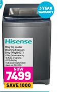 Special Hisense 18Kg Top Loader Washing Titanium Grey WTY1802T — www ...