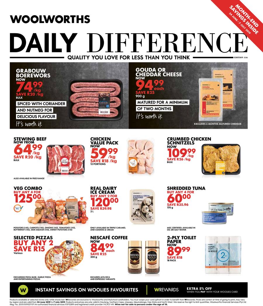 Woolworths Gauteng : Daily Difference (24 Jun - 07 Jul 2019) — m.guzzle ...