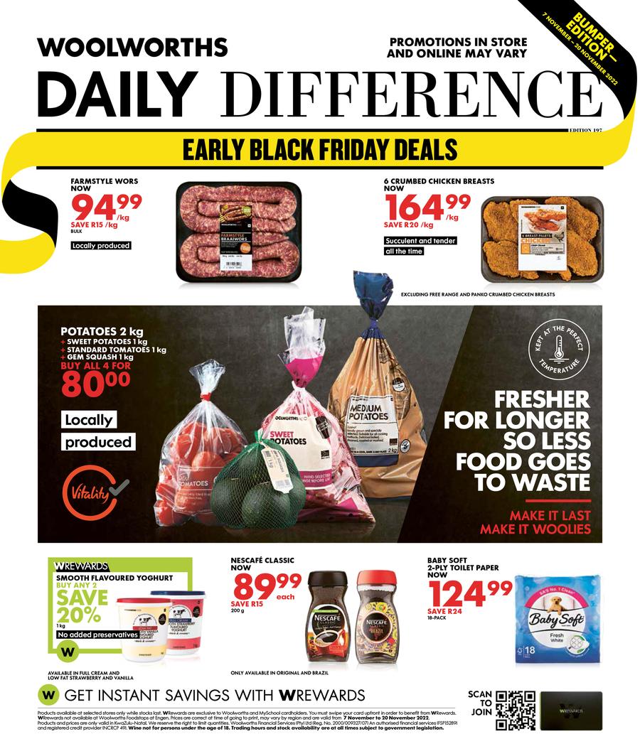 Woolworths KwaZulu-Natal : Daily Difference (07 November - 20 November ...