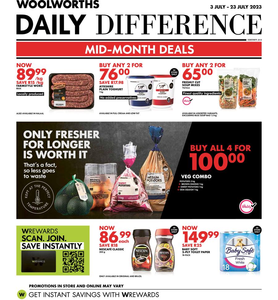 Woolworths KwaZulu-Natal : Daily Difference (03 July - 23 July 2023 ...