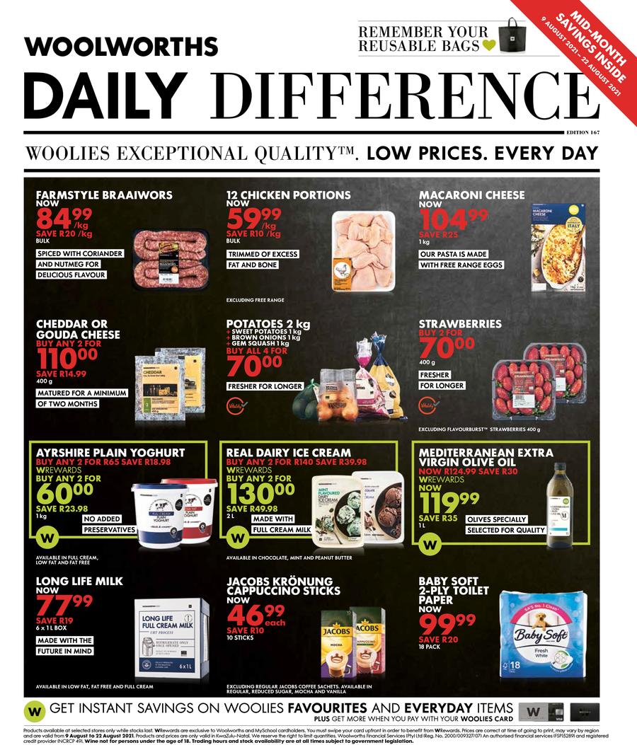 Woolworths KwaZulu-Natal : Daily Difference (09 August - 22 August 2021 ...