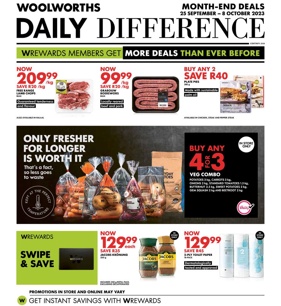 Woolworths KwaZulu-Natal : Daily Difference (25 September - 8 October ...
