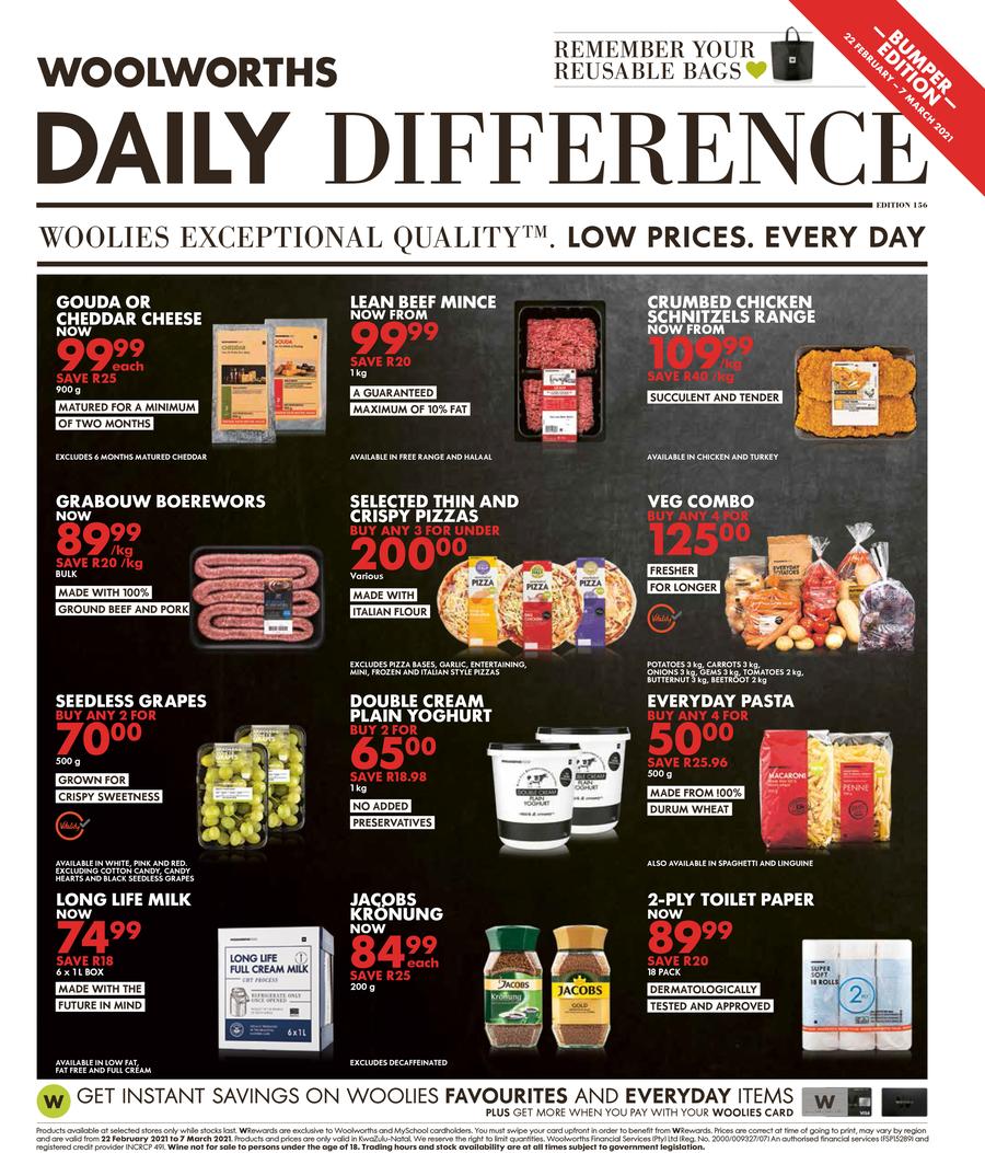 Woolworths KwaZulu-Natal : Daily Difference (22 February - 07 March ...