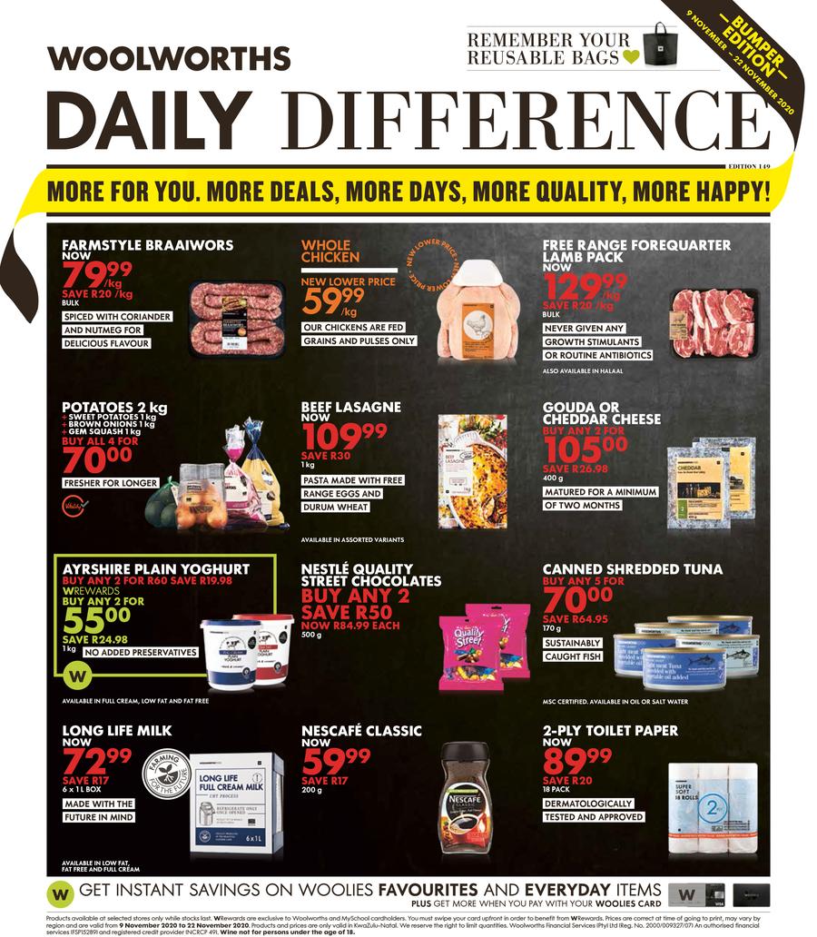 Woolworths KwaZulu-Natal : Daily Difference (09 November - 22 November ...
