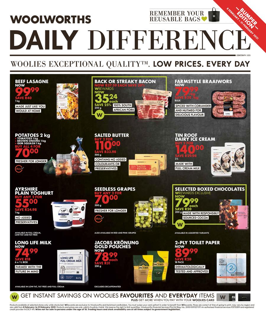 Woolworths KwaZulu-Natal : Daily Difference (08 February - 21 February ...