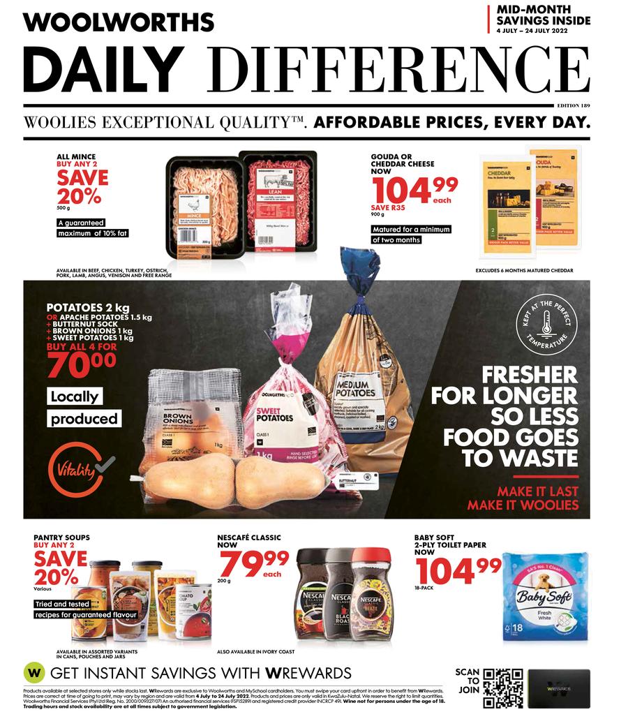Woolworths KwaZulu-Natal : Daily Difference (04 July - 24 July 2022 ...