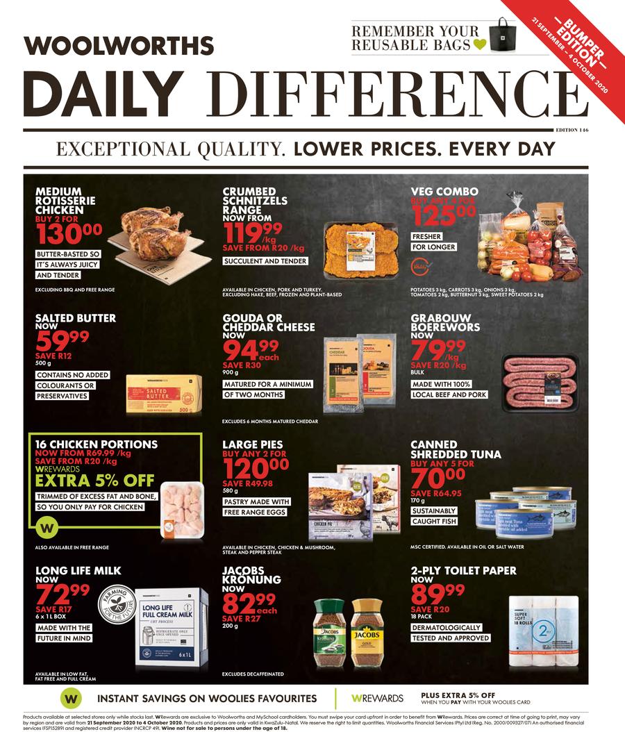 Woolworths KwaZulu-Natal : Daily Difference (21 September - 04 October ...