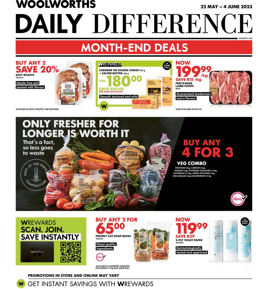 Woolworths Western Cape & Eastern Cape : Daily Difference (22 May - 04 ...