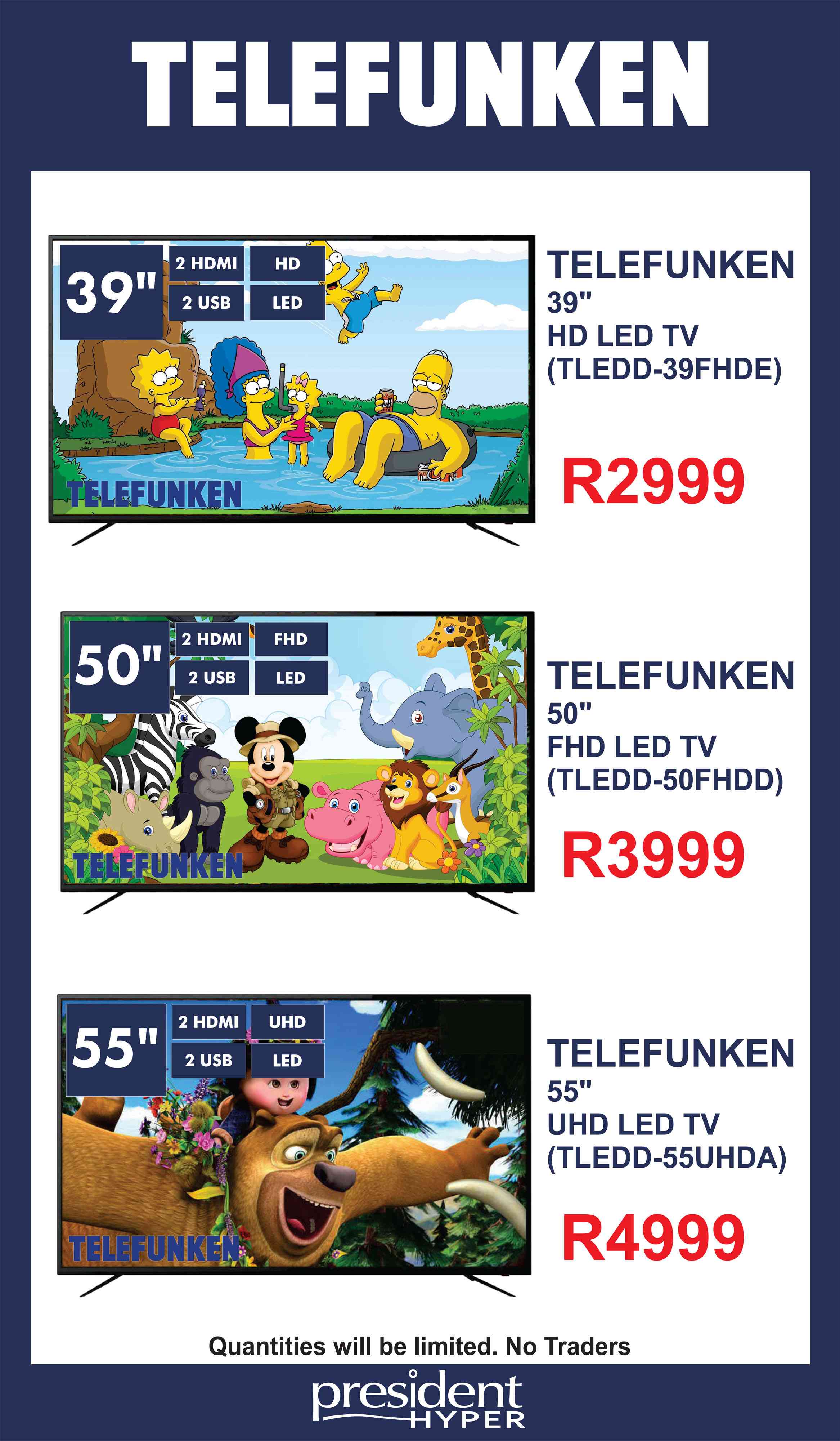 Special Telefunken 55" UHD LED TV TLEDD-55UHDA — www.guzzle.co.za