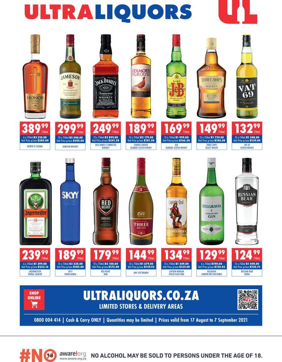 Ultra Liquors : Specials (17 August - 07 September 2021) — m.guzzle.co.za