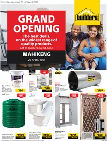 Builders Mahikeng : Grand Opening (26 April - 29 April 2018) — www ...