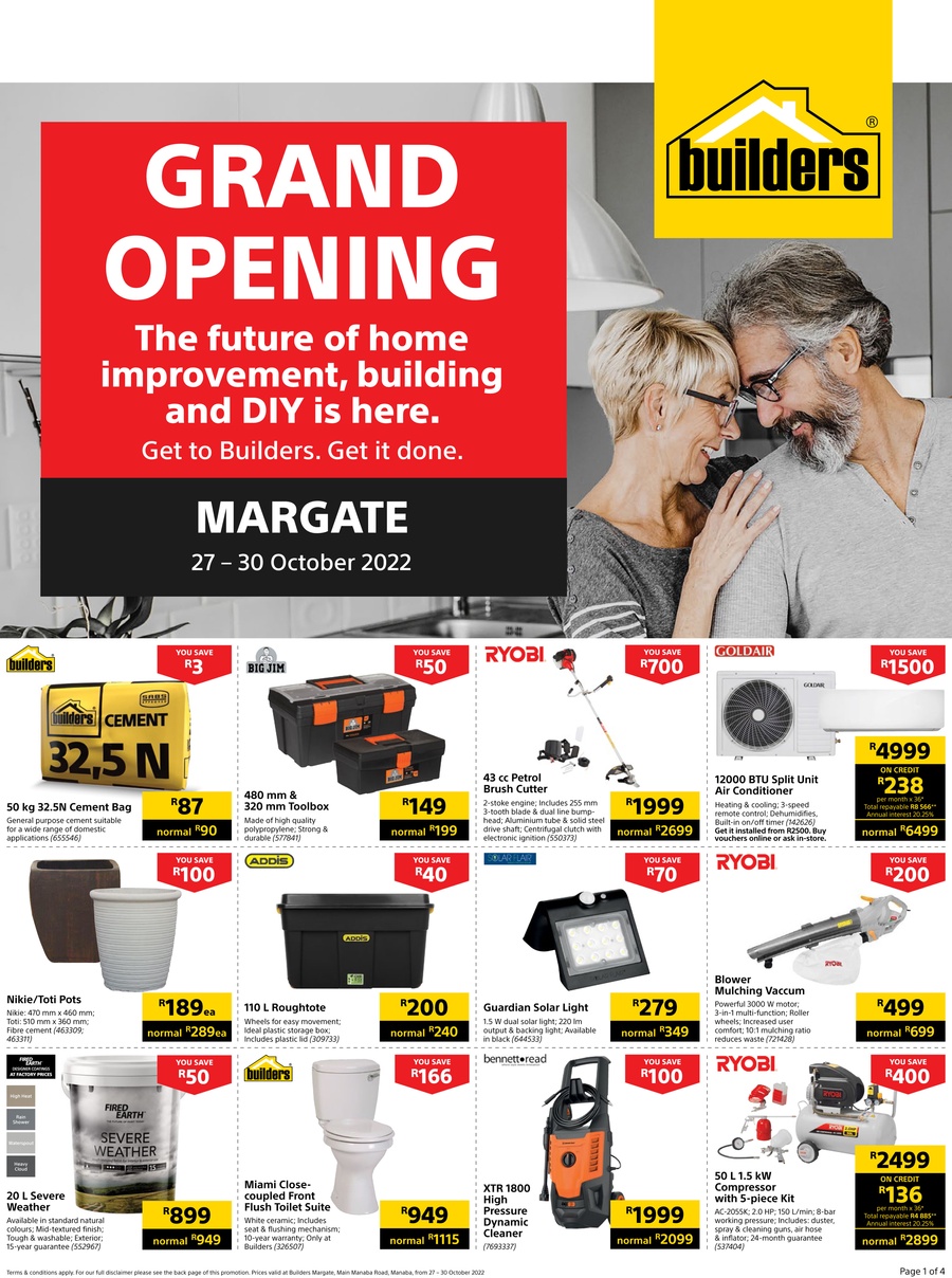 Builders : Grand Opening Margate (27 October - 30 October 2022) — m ...