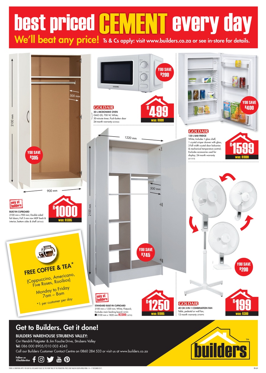 Builders Strubens : Super Savings (14 Dec - 17 Dec 2017) — www.guzzle.co.za