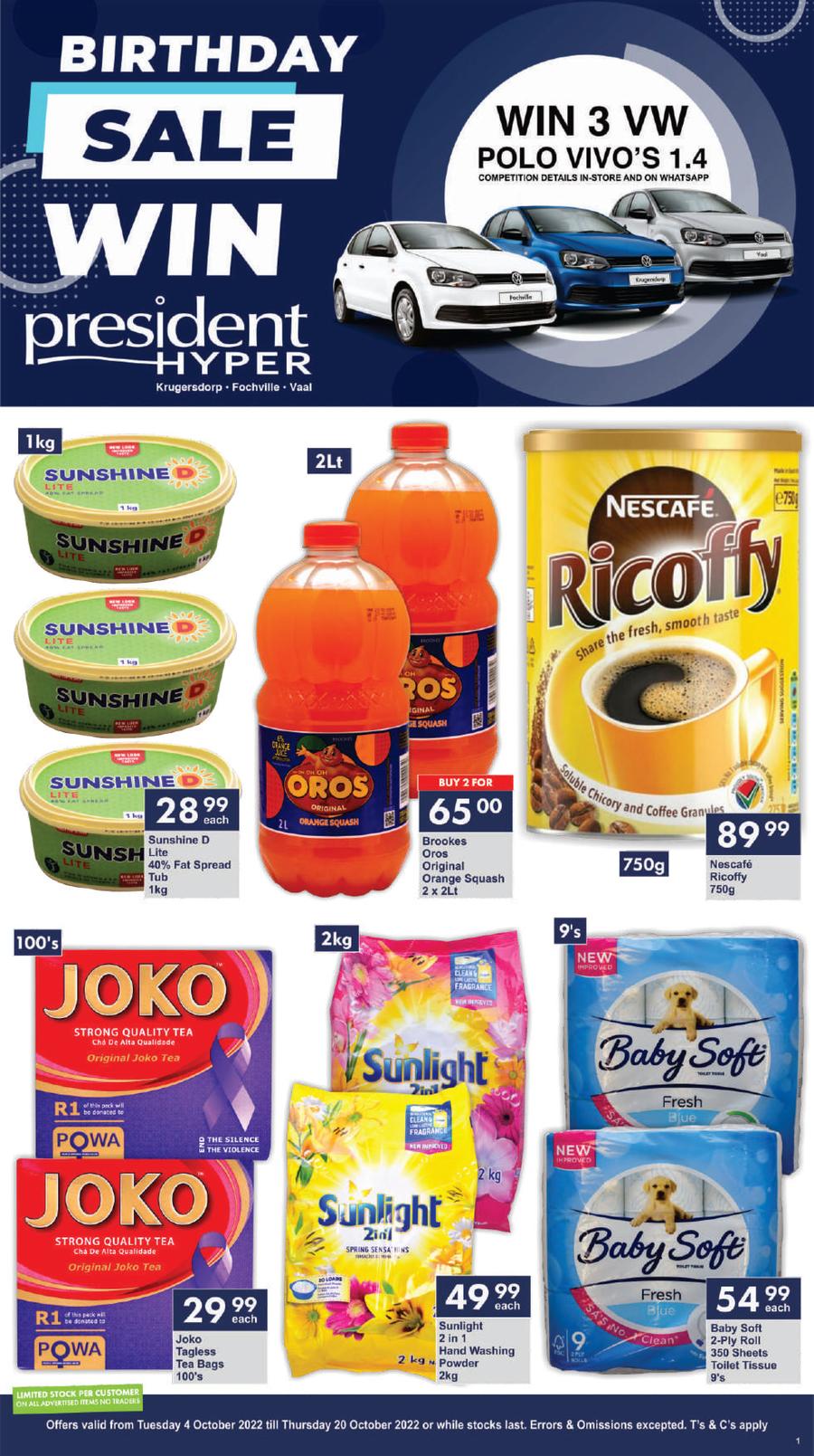 President Hyper : Weekly Specials (4 October - 20 October 2022) — m ...