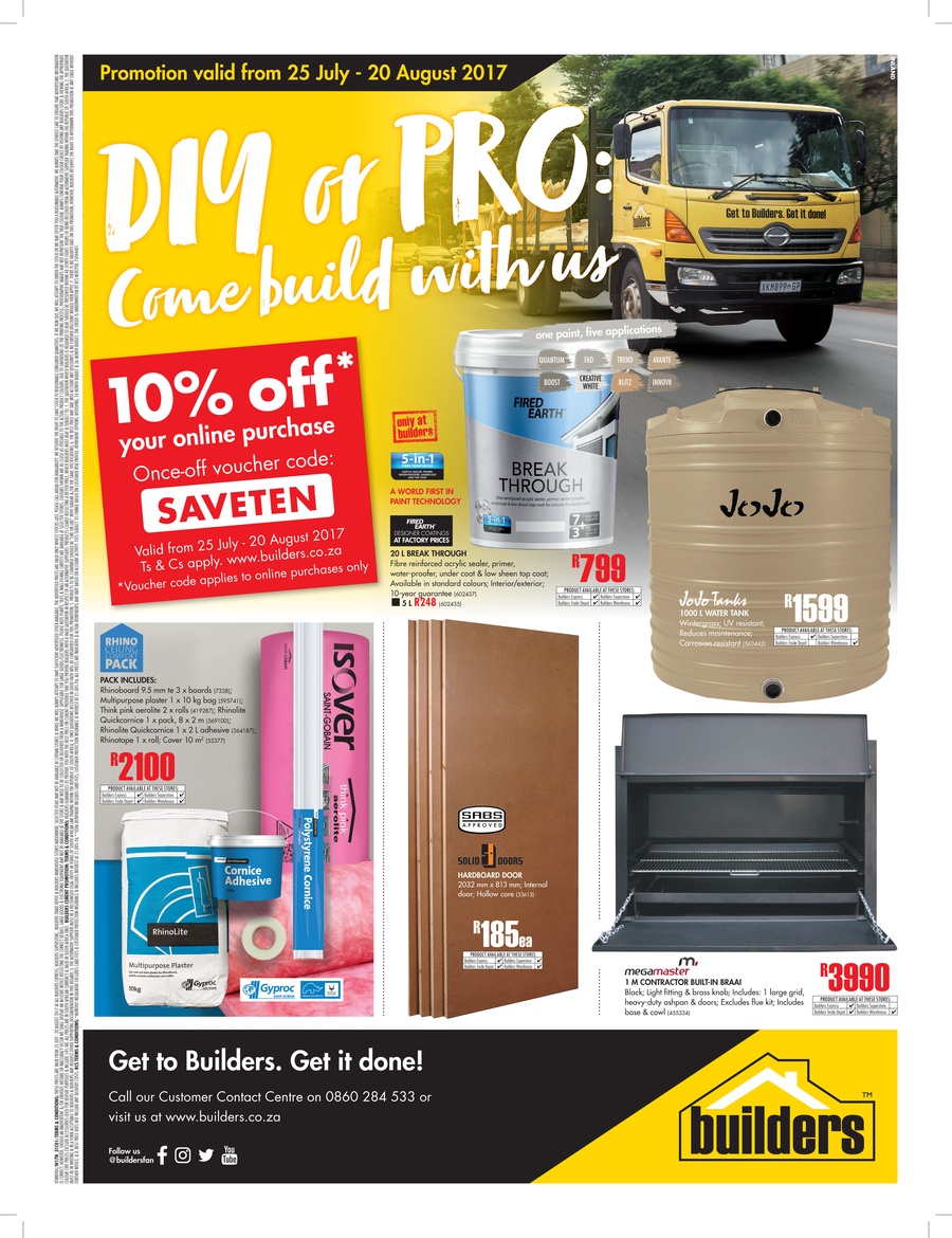 Builders Inland : DIY Or Pro Come Build With Us (25 July - 20 August ...