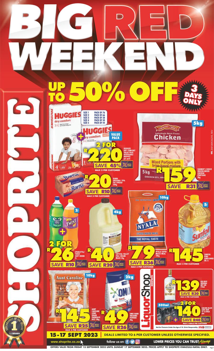 Shoprite KwaZulu-Natal : Big Red Weekend (15 September - 17 September ...