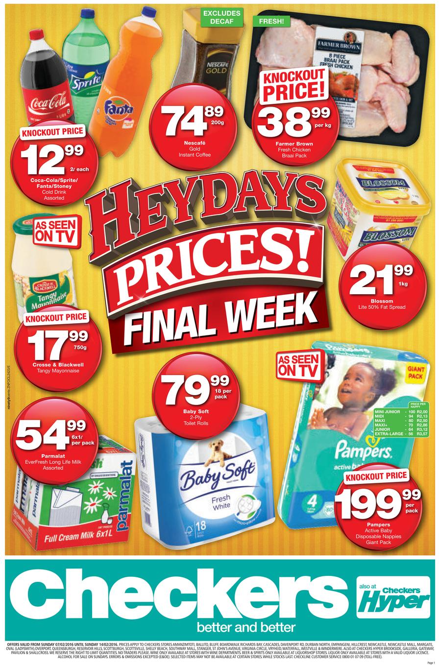 Checkers KZN : Heydays Prices Final Week (7 Feb - 14 Feb 2016) — m ...
