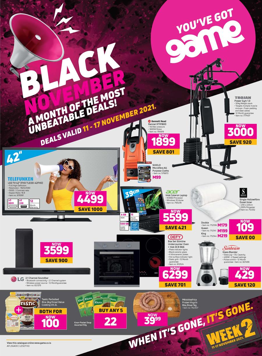 Game Lesotho : Black November Week 2 (11 November - 17 November 2021 ...