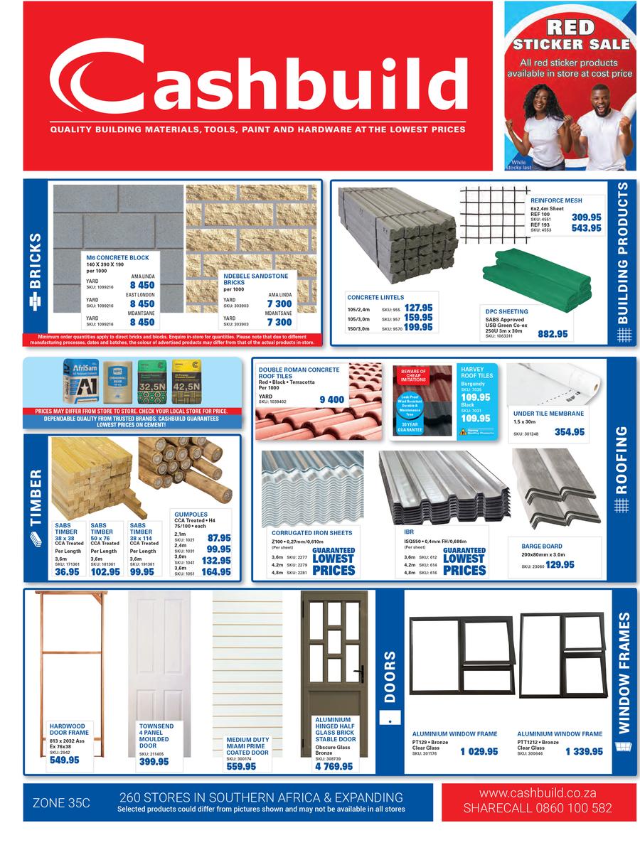 Cashbuild East London & Mdantsane: Red Sticker Sale (13 October - 18 ...
