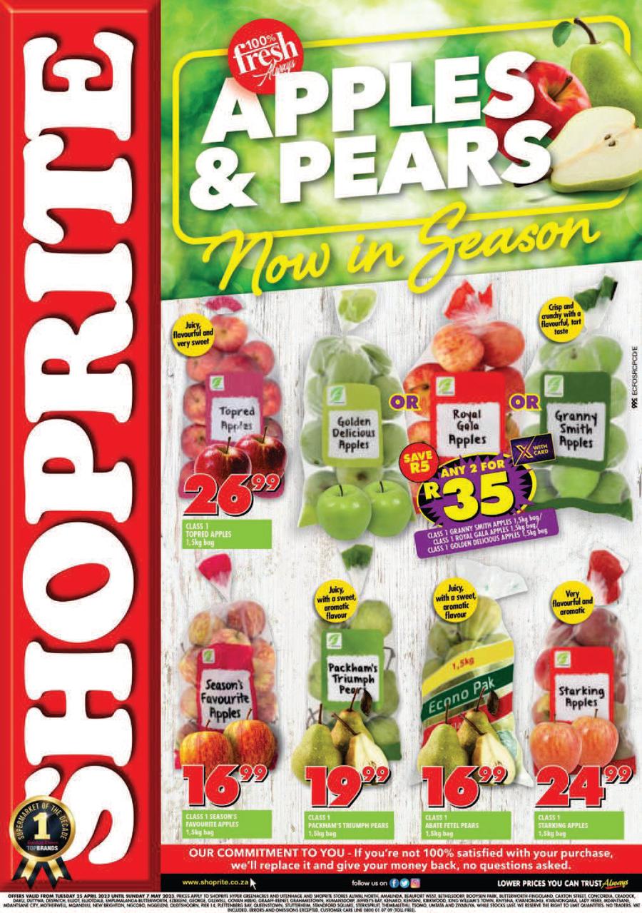 Shoprite Eastern Cape : Apples & Pears Now Is Season (24 April - 7 May ...