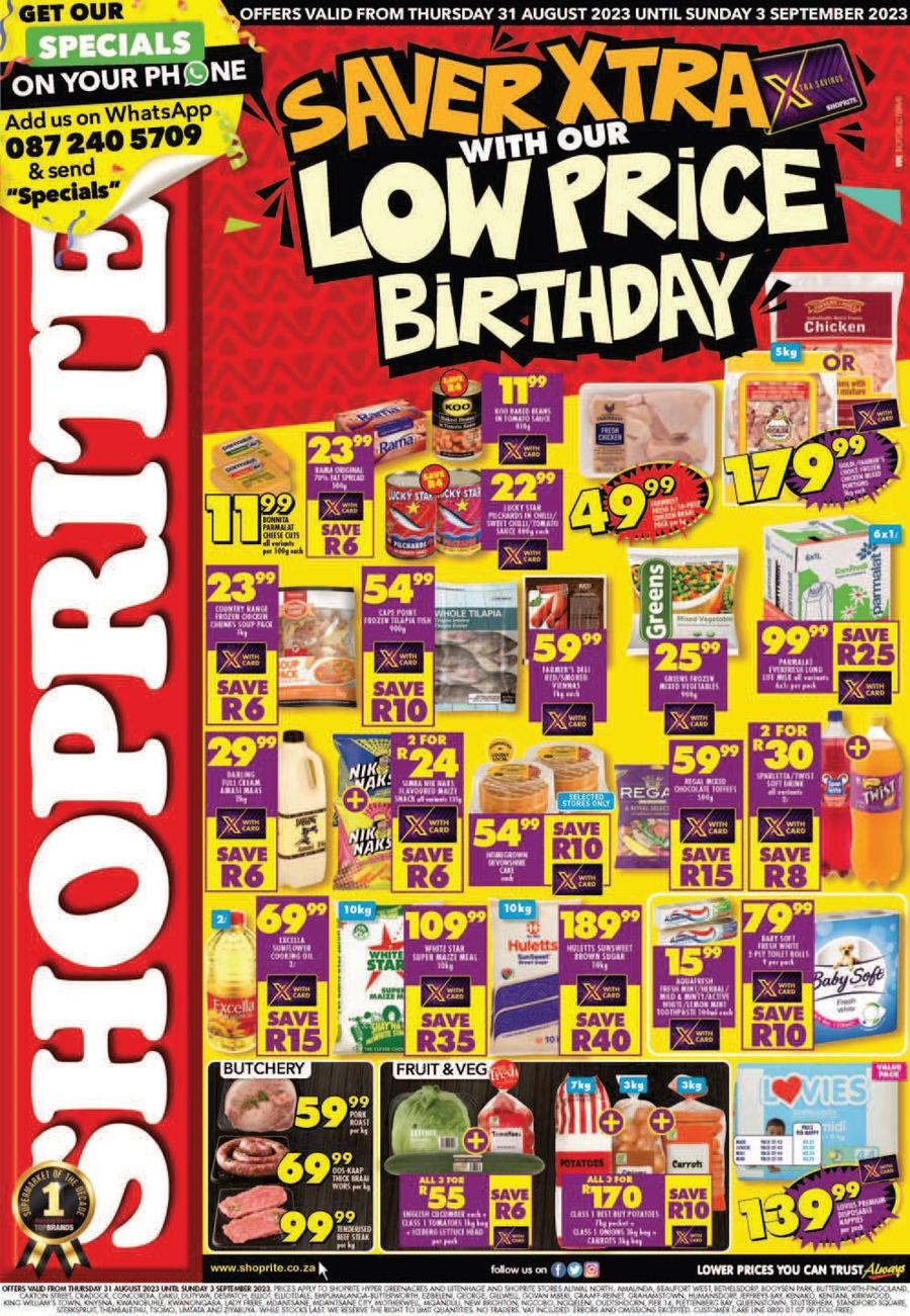 Shoprite Eastern Cape : Save Extra with our low price birthday! ( 31 ...