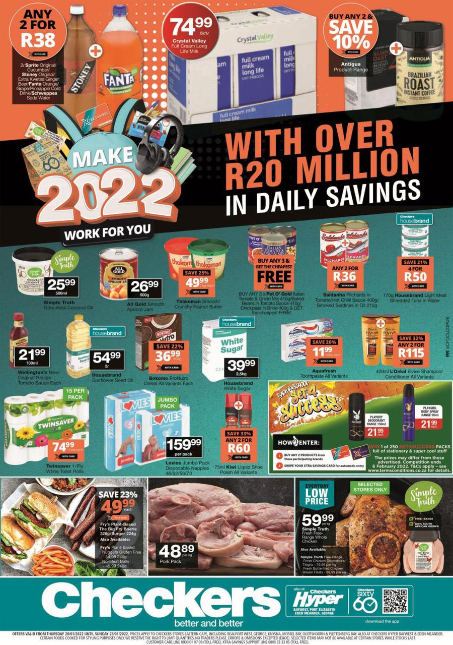 Checkers Eastern Cape : Daily Savings (20 January - 23 January 2022 ...