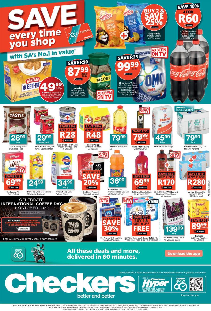 Checkers Eastern Cape : Xtra Savings (29 September - 2 October 2022 ...