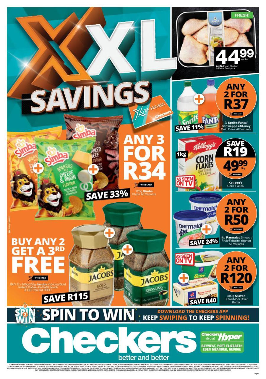 Checkers Eastern Cape : XXL Savings (28 June - 04 July 2021) — m.guzzle ...