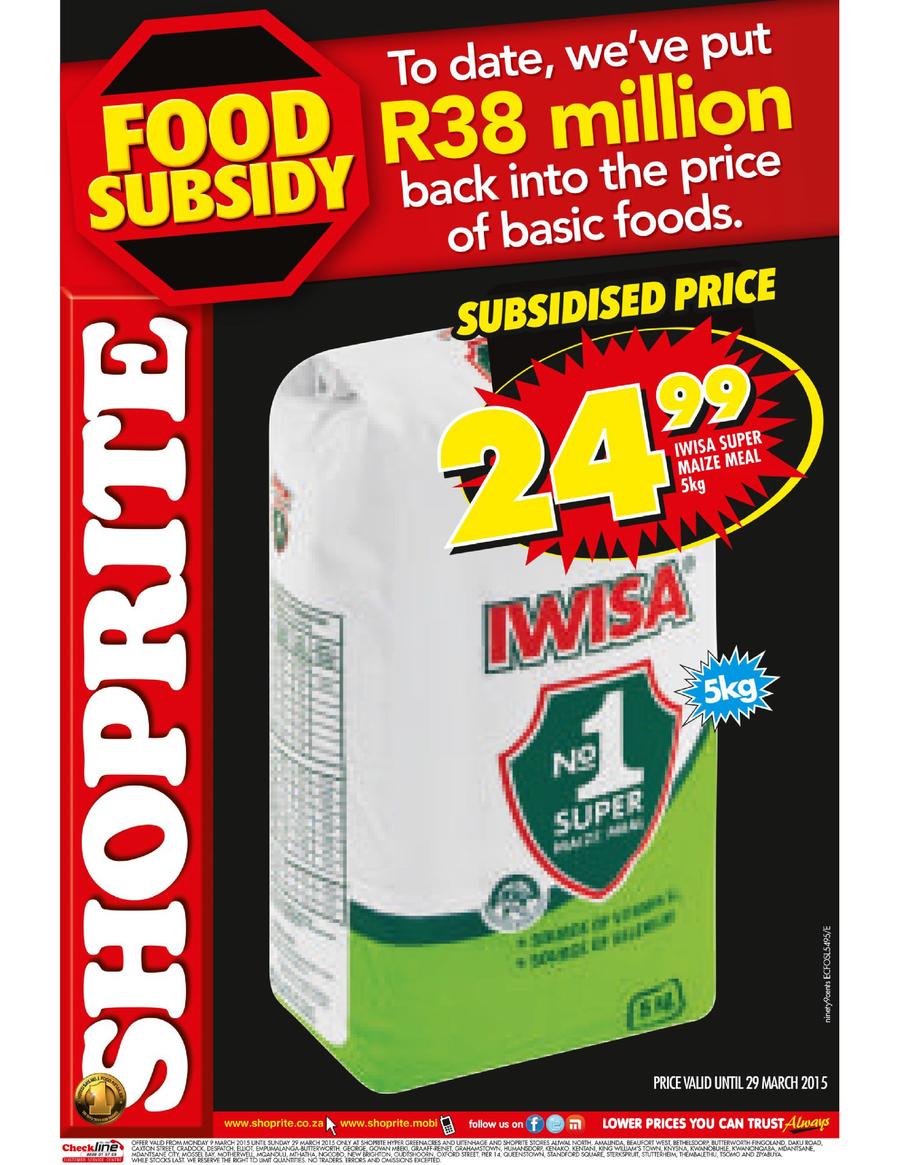 Shoprite Eastern Cape : Food Subsidy (09 Mar - 22 Mar 2015) — m.guzzle ...