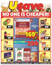 Usave Eastern Cape : No One Is Cheaper (21 November - 11 December 2022 ...